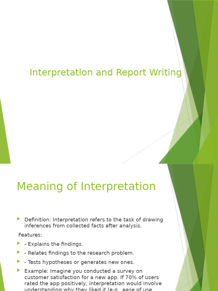 Interpretation and Report Writing | PDF | Hypothesis | Methodology