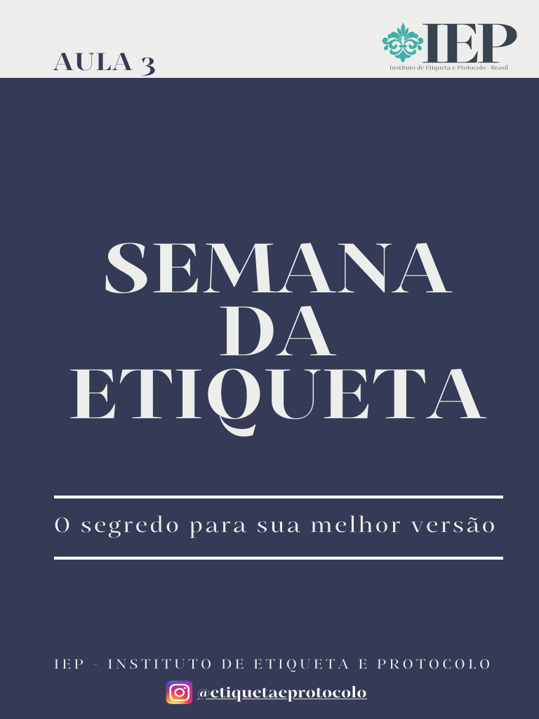 Aula3 Resumo - Etiqueta A Mesa | PDF | Etiqueta