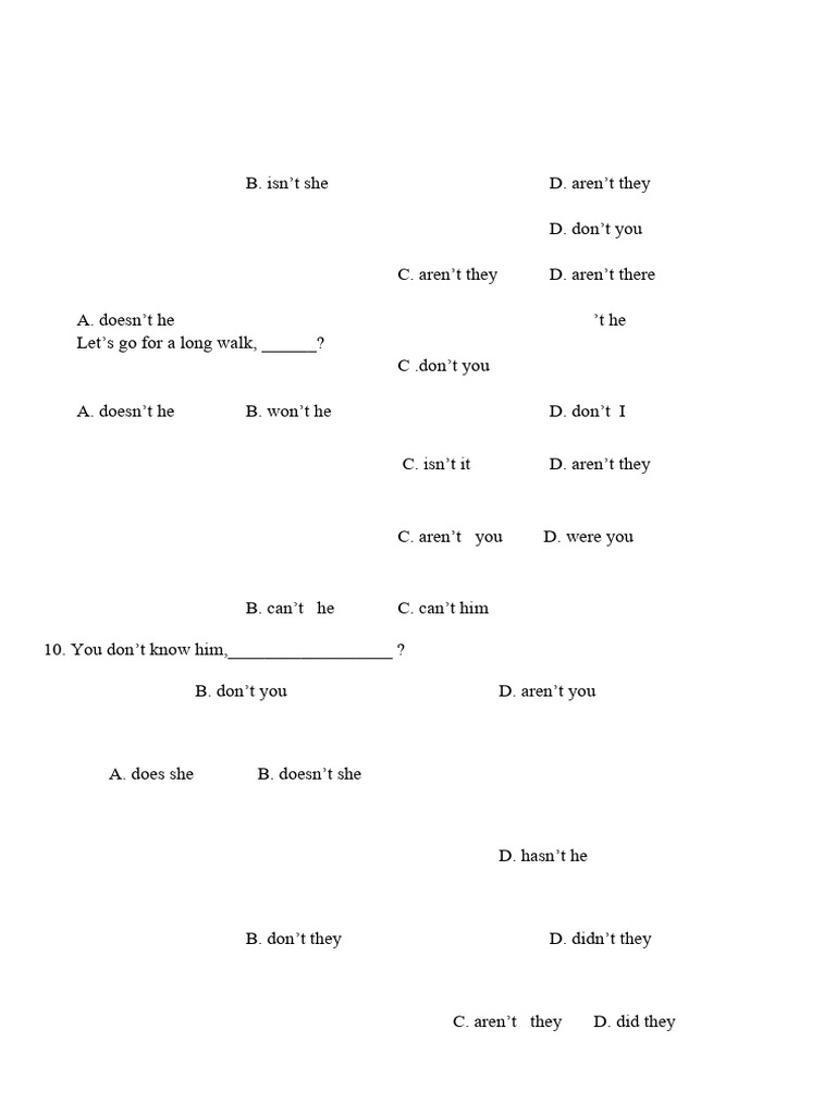 TAG QUESTION-WORKSHEET | PDF