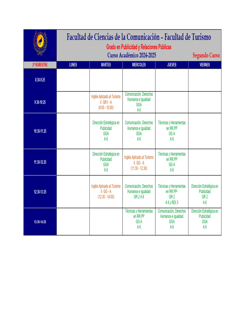 Horario Segundo Cuatri 2 | PDF | Ciencias económicas | Economias