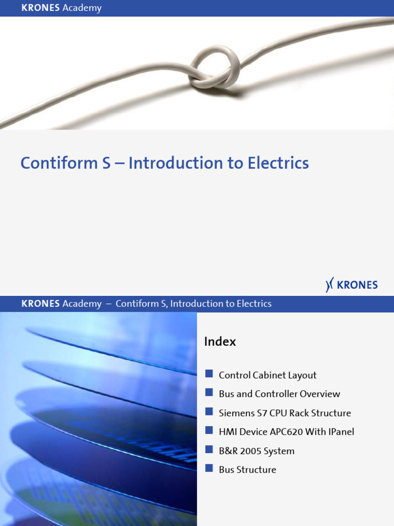 Contiform S Electrics Overview Guide | PDF | Electric Power | Electronics