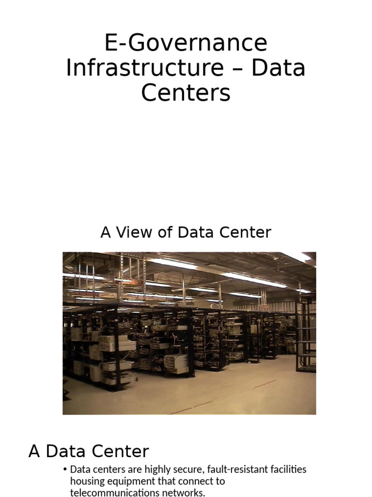 Data Center Infrastructure for E-Governance | PDF | Data Center ...