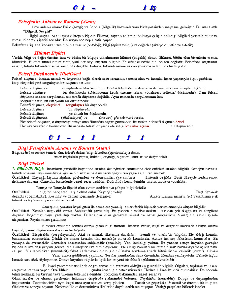 Felsefe Ã Zet | PDF