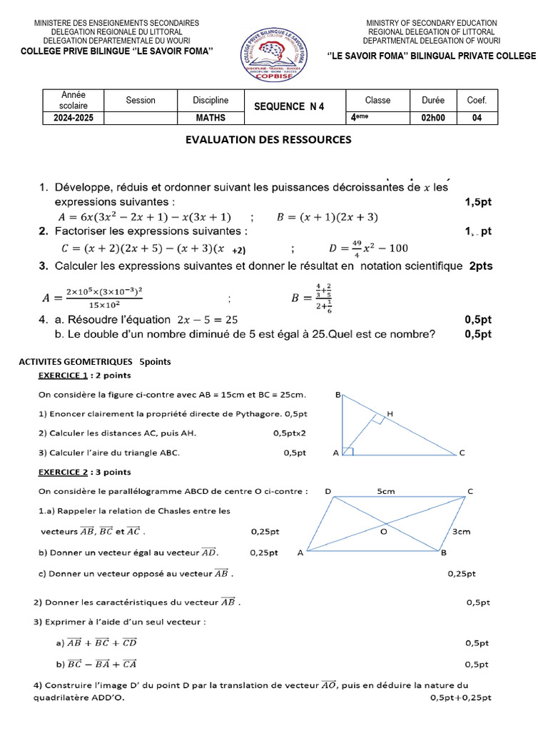 COPBISF 4eme T2 | PDF