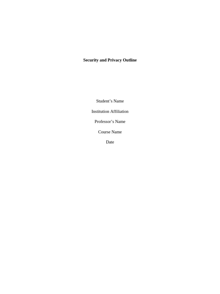 Security and Privacy Outline | PDF