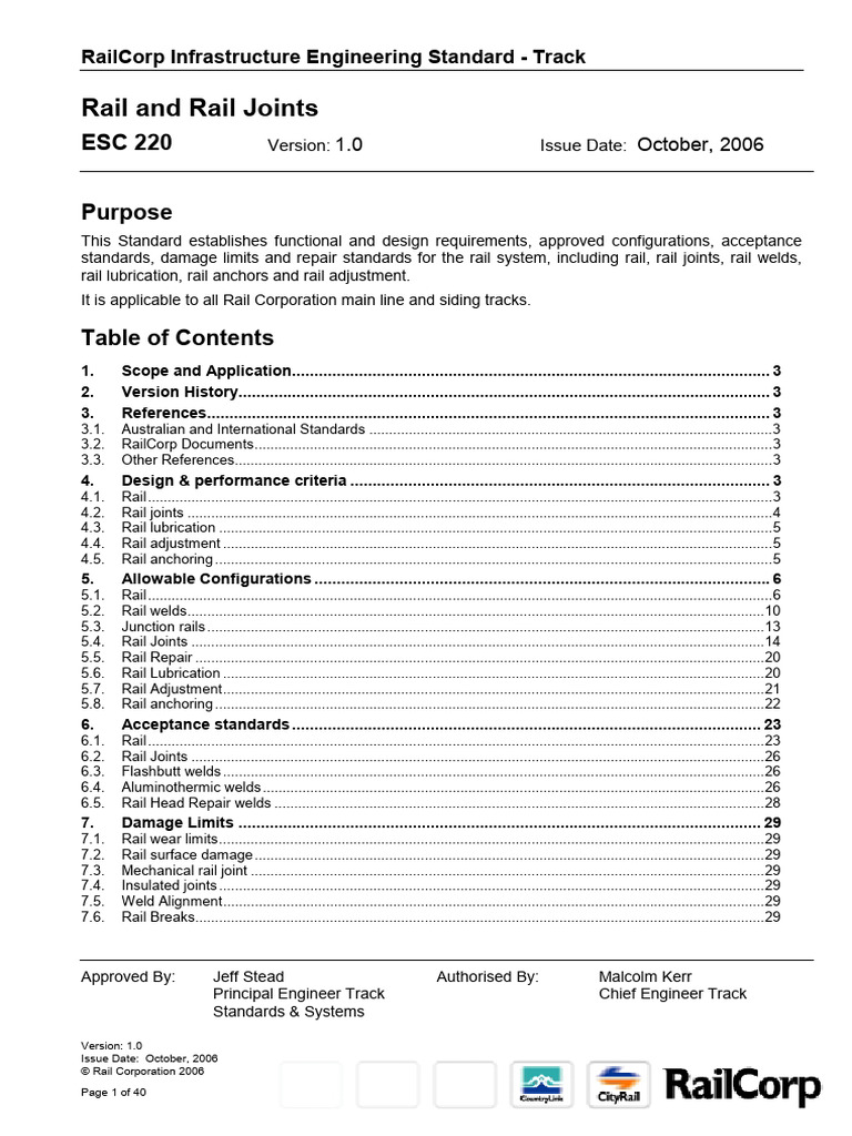 RailCorp Track Engineering Standards | PDF | Strength Of Materials ...