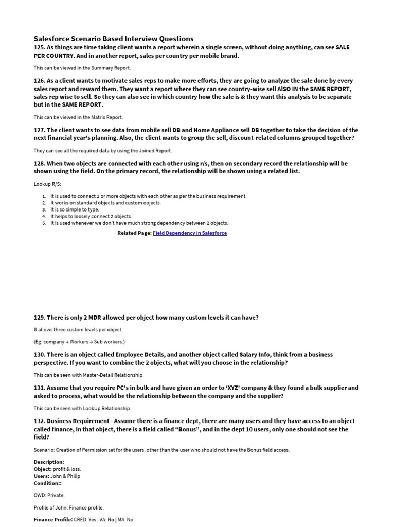 Salesforce Scenario Based Interview Questions Jyoti | PDF | Customer Relationship Management ...