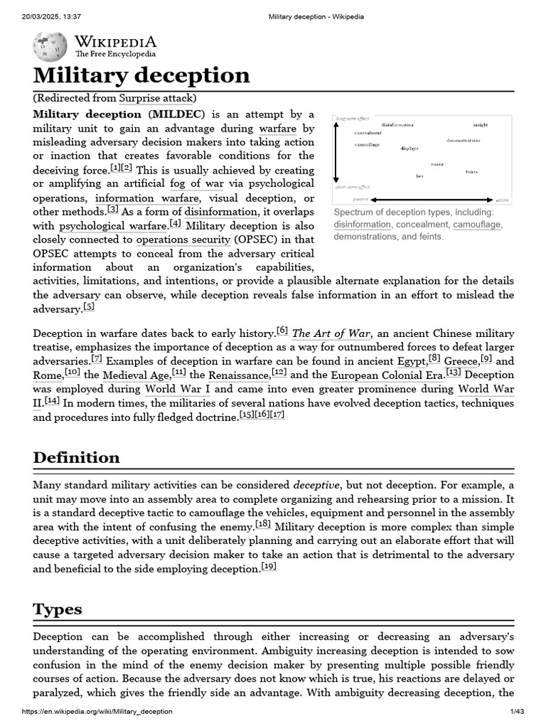 Military Deception - Wikipedia | PDF | Hannibal | Roman Republic