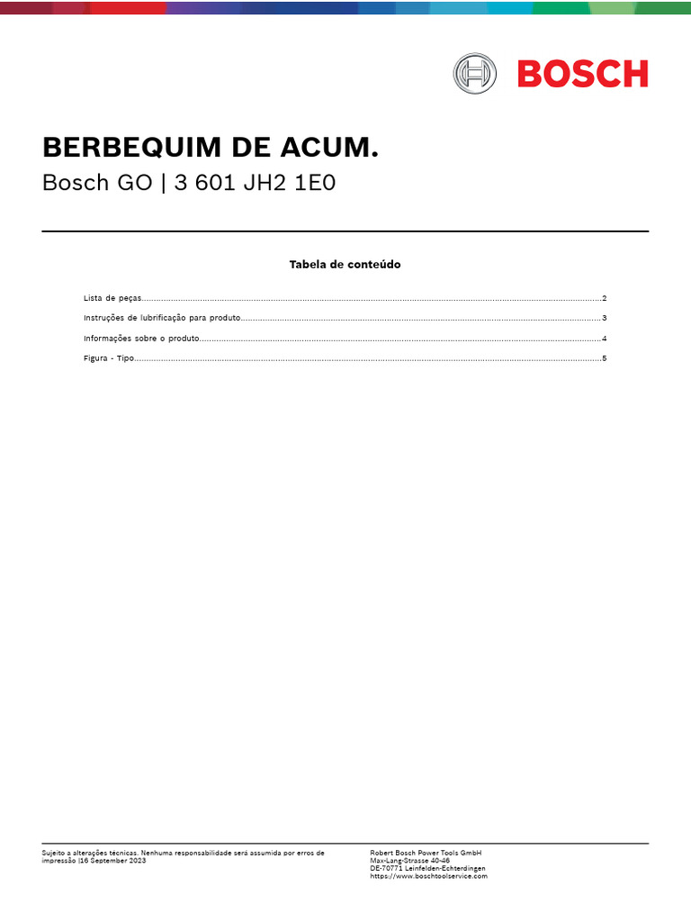 Manual do Berbequim Bosch GO 3 601 JH2 | PDF