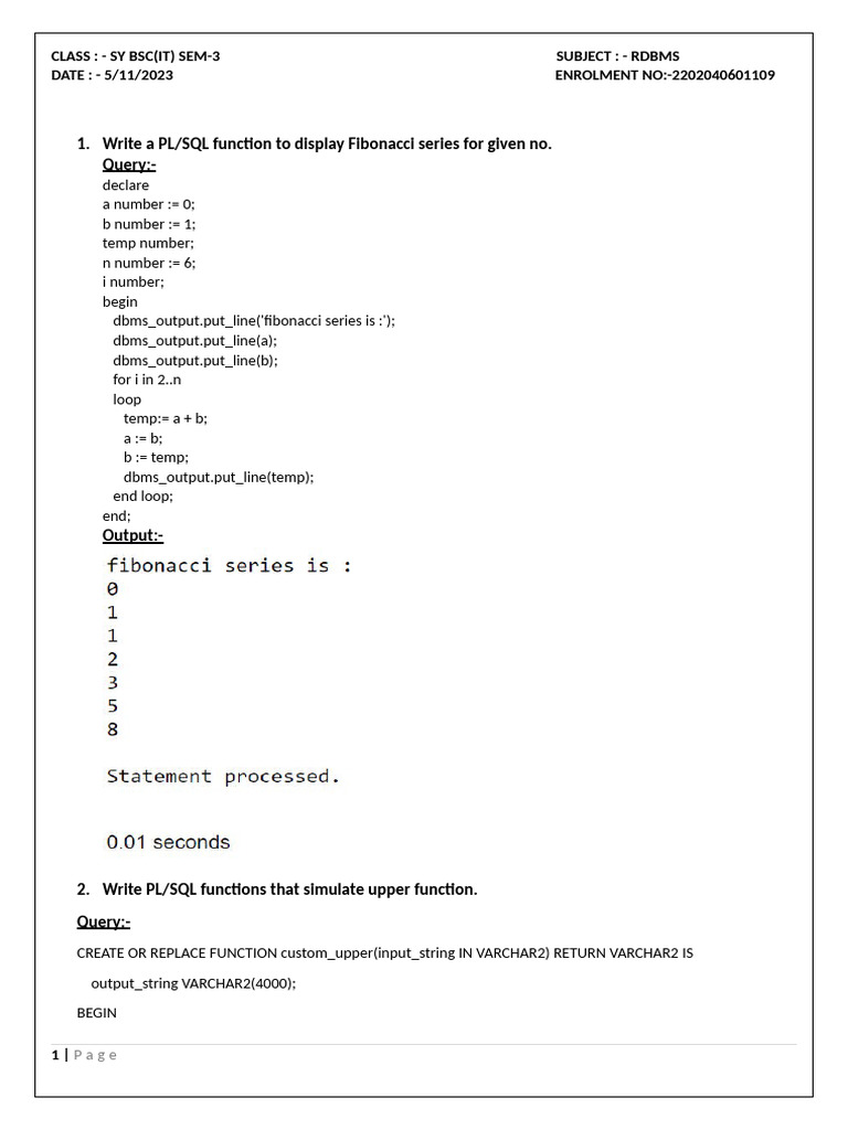 RDBMS PS-03 | PDF | Relational Database | Pl/Sql