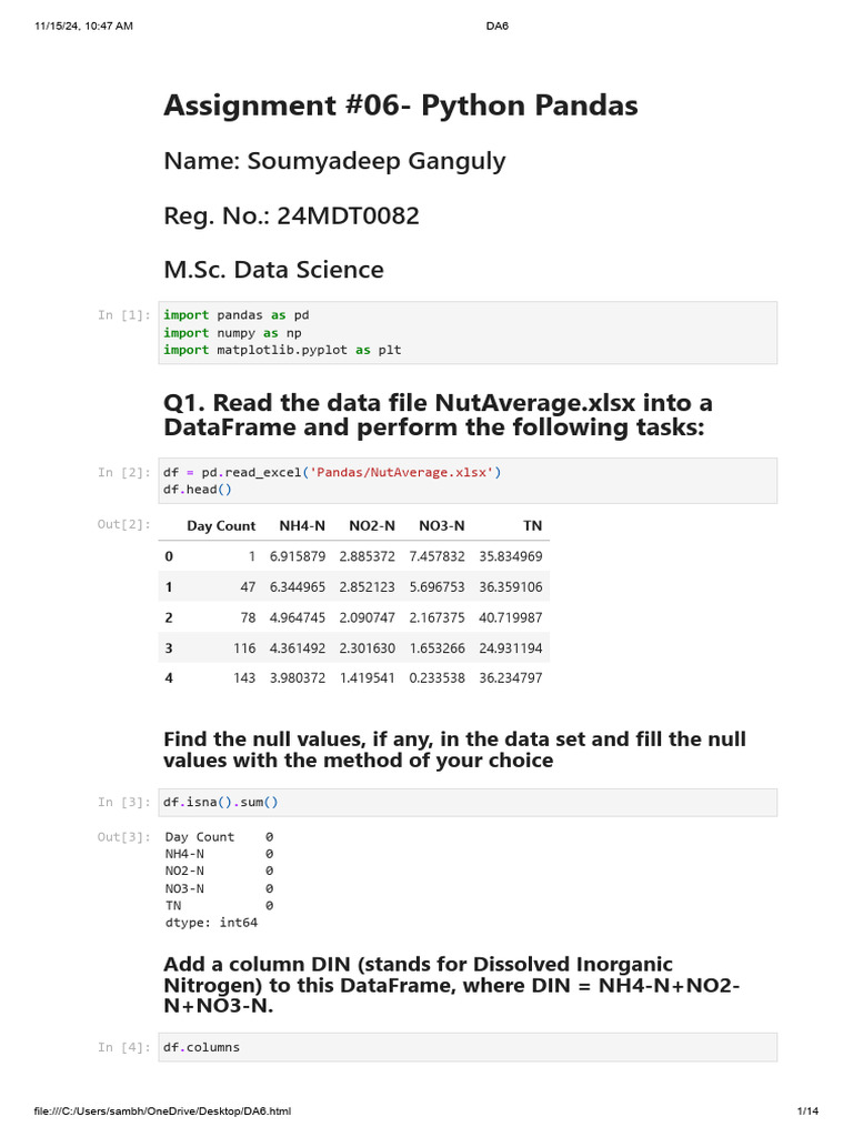 Python Pandas Assignment by Soumyadeep | PDF