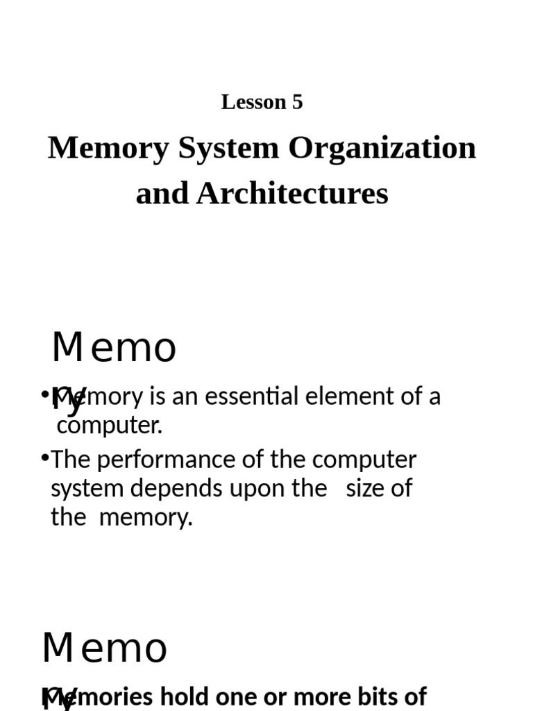 CSAO Memory System Organization and Architecture LEC | PDF | Random Access Memory | Read Only Memory