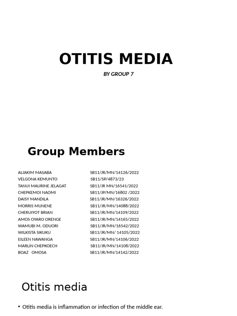 Understanding Otitis Media: Types & Treatment | PDF
