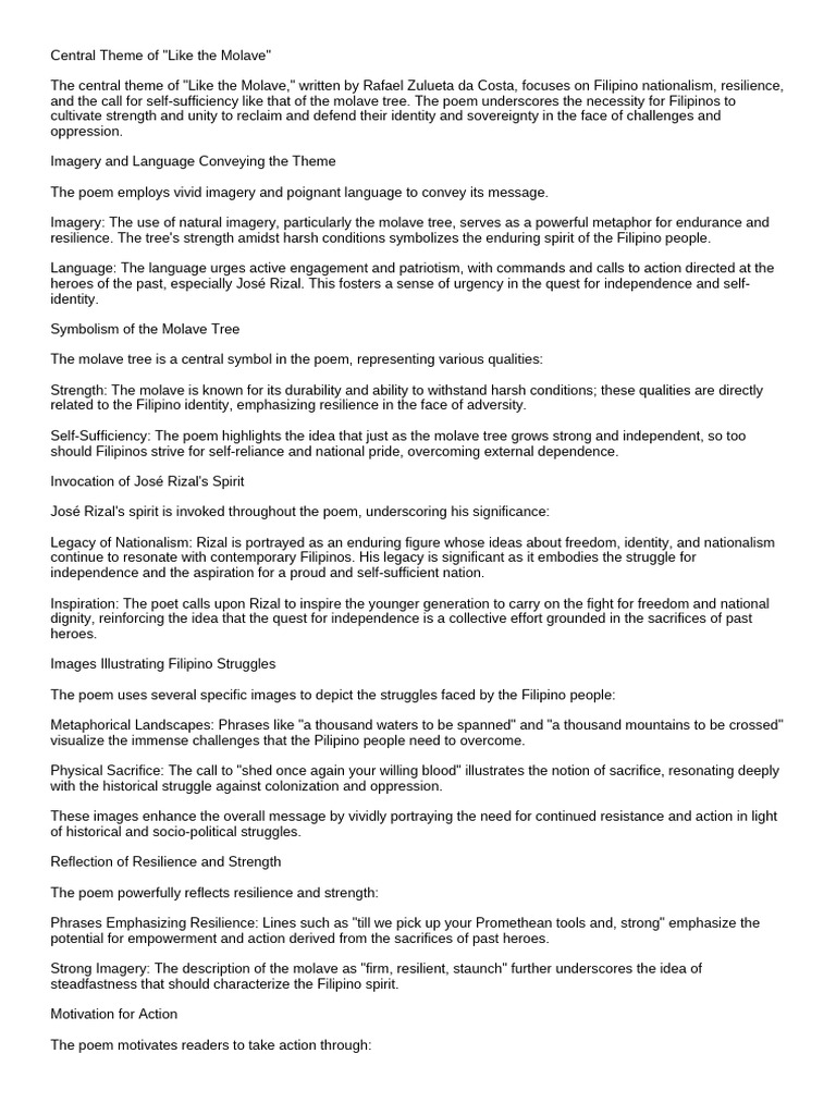 Like The Molave | PDF | Psychological Resilience | Poetry