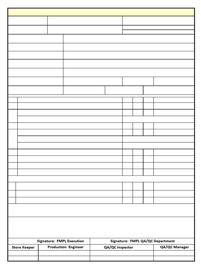 Npol Material Inspction Report | PDF