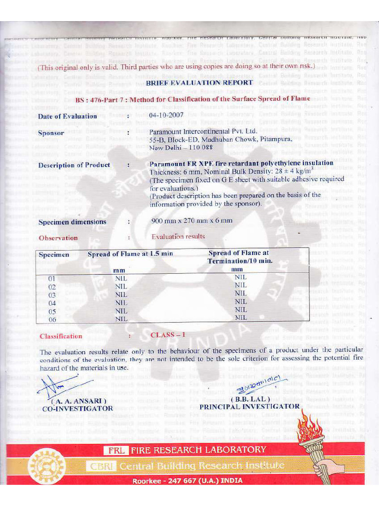 Test Report - CBRI 2 | PDF