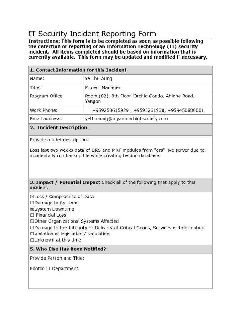 Incident Reports - Wrong Script DB V1 | PDF | Databases | Information Retrieval