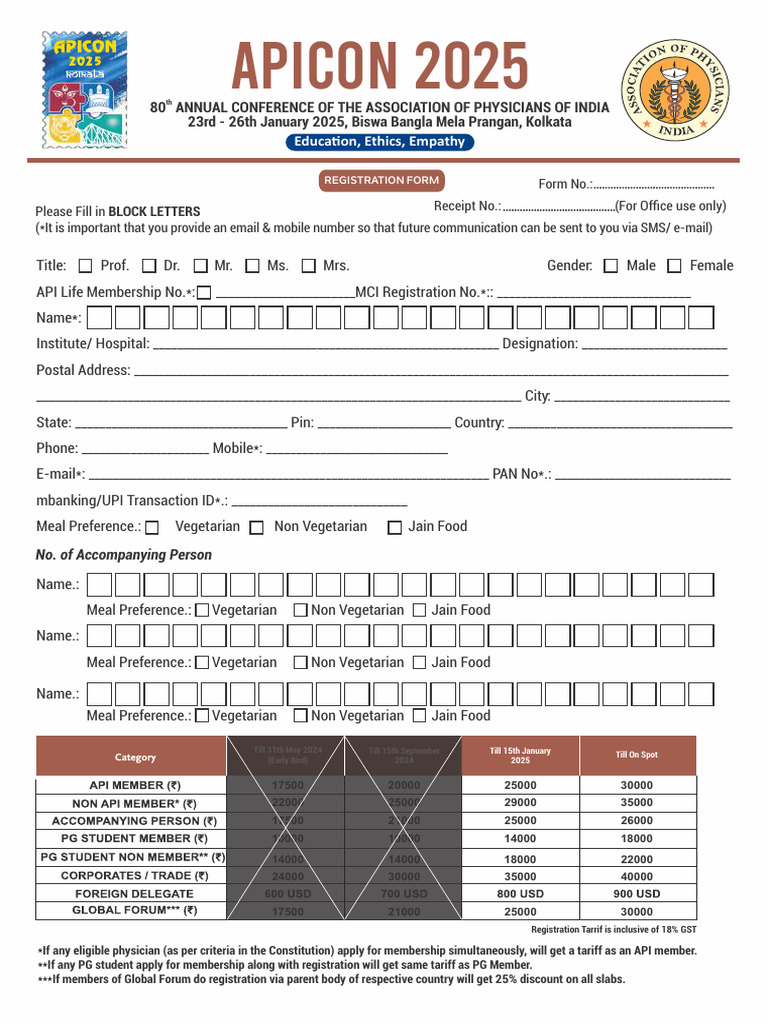 APICON 2025 Registration Form | PDF | Banks | Payments