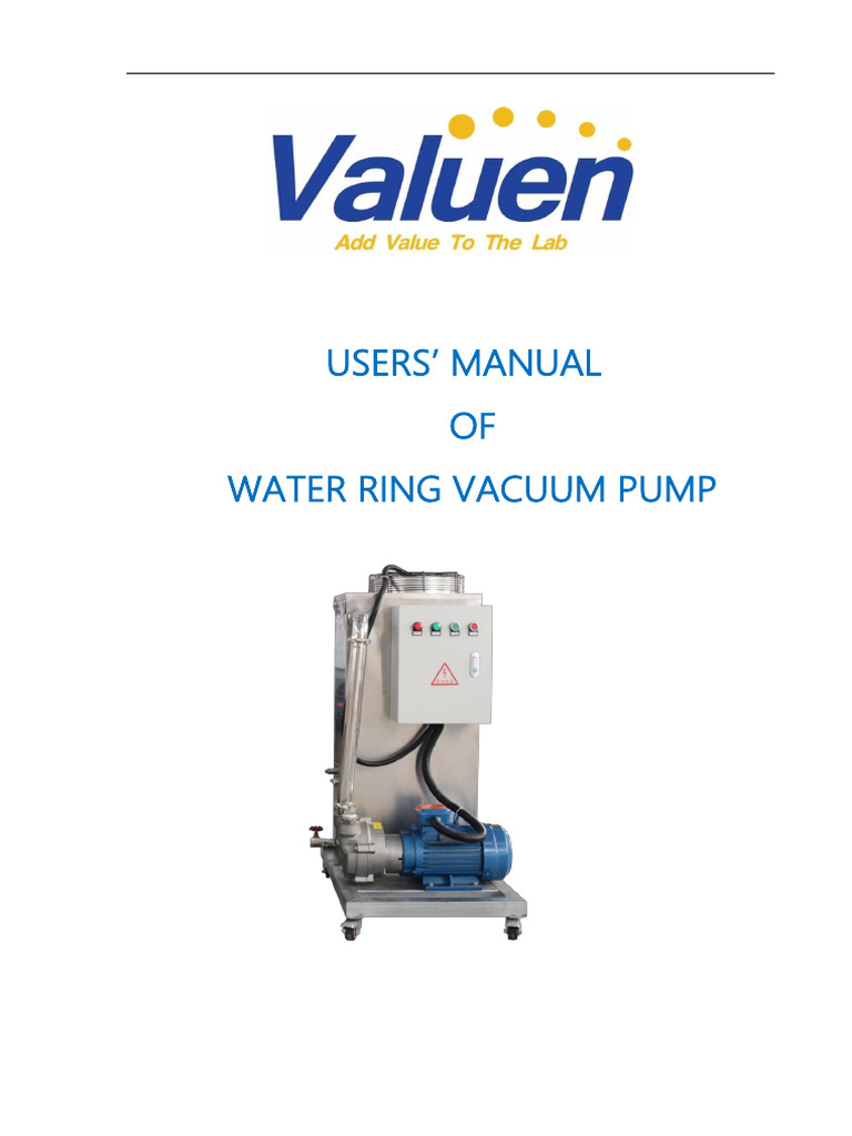 User'manual-Vwp Series Water Ring Vacuum Pump | PDF | Pump | Vacuum