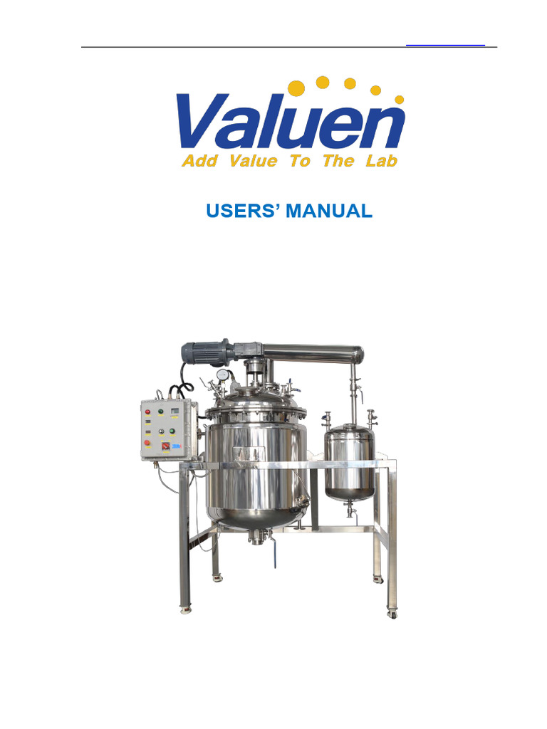 Stainless Steel Reactor User Manual | PDF | Chemical Reactor | Switch