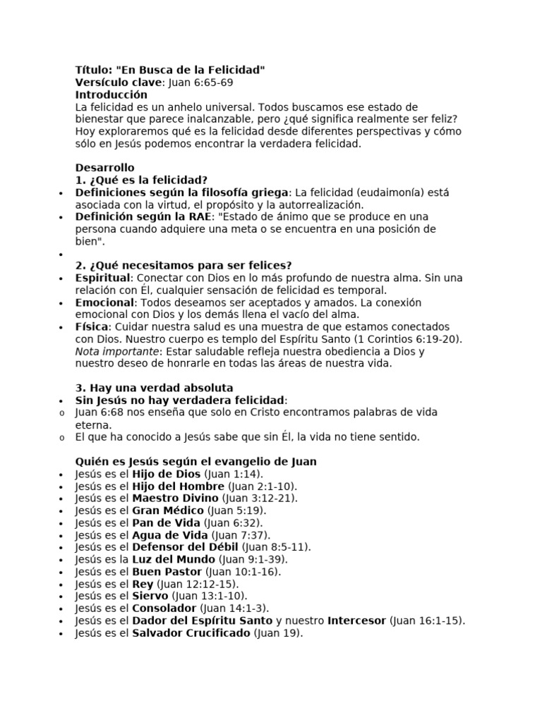 Encuentra la Verdadera Felicidad en Jesús | PDF | Felicidad | Jesús