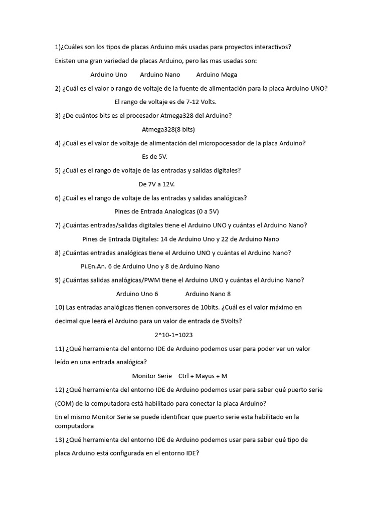 Placas Arduino: Especificaciones y Códigos | PDF | Arduino | Ingeniería de software