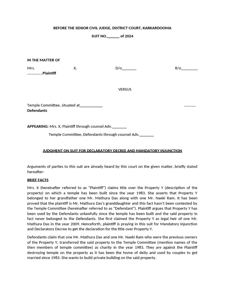 judgment | PDF | Lawsuit | Declaratory Judgment