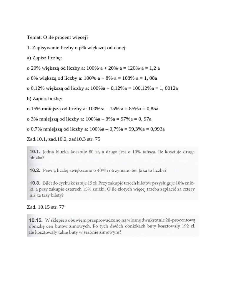 O Ile Procent Wiecej | PDF