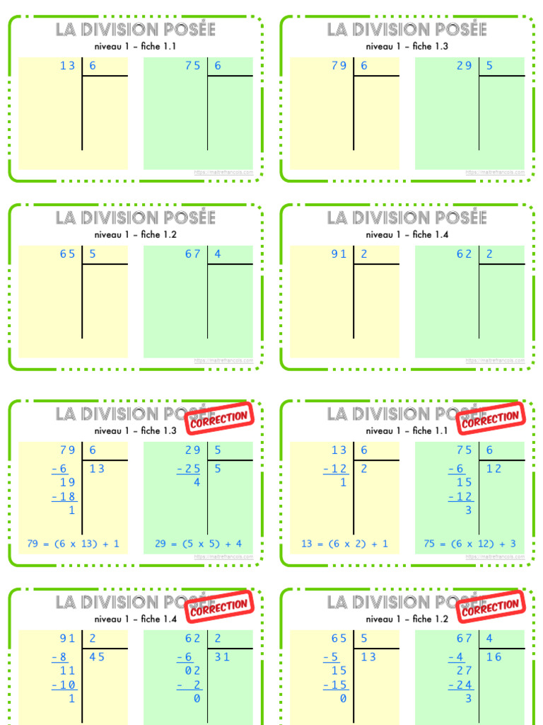Fiches de la Division Posée | PDF