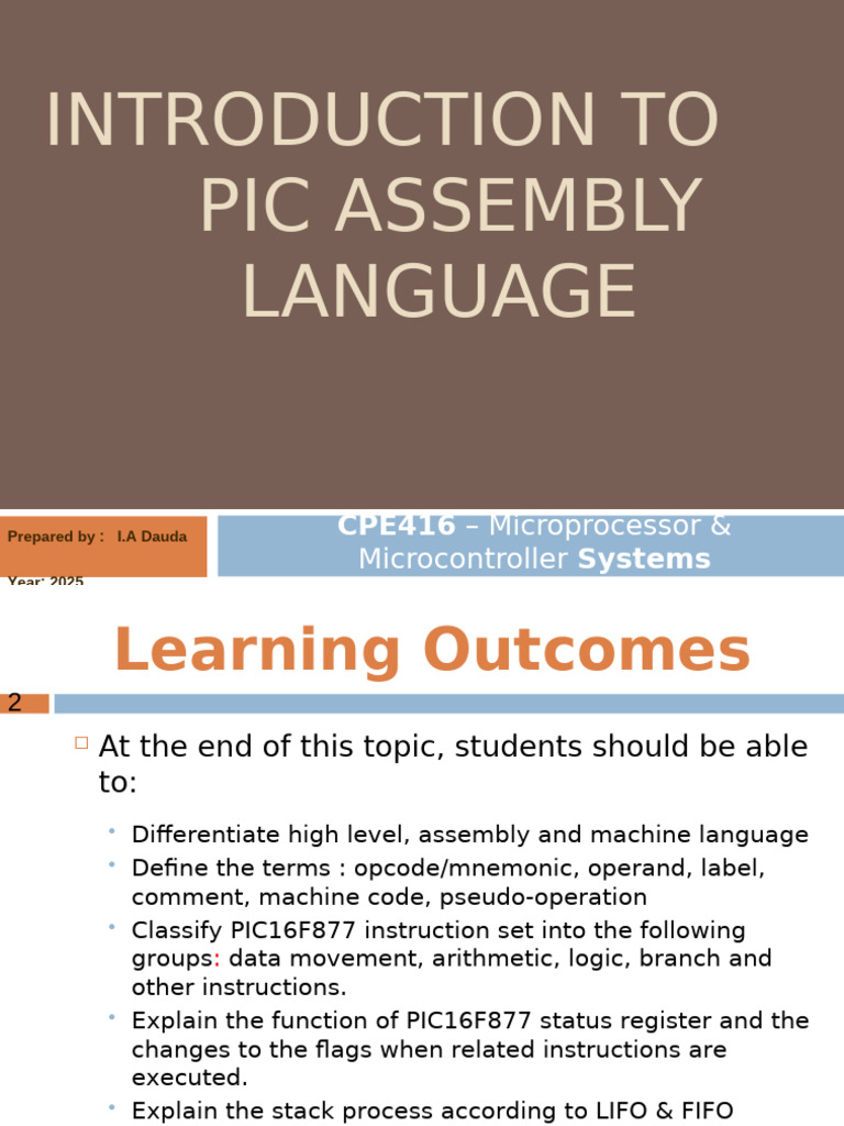CPE - 416 Introduction-To-Pic-Instr - SET - NEXT - 105637 | PDF ...