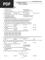 ÔN TẬP CHƯƠNG 4 -Hidrocacbon Đáp Án | PDF