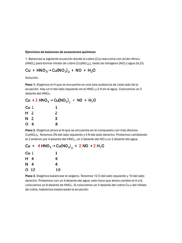 Ejercicios Balanceo | PDF