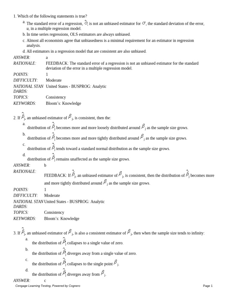 Chapter 5 Multiple Regression Analysis OLS Asymptotics | PDF | Estimator | Ordinary Least Squares