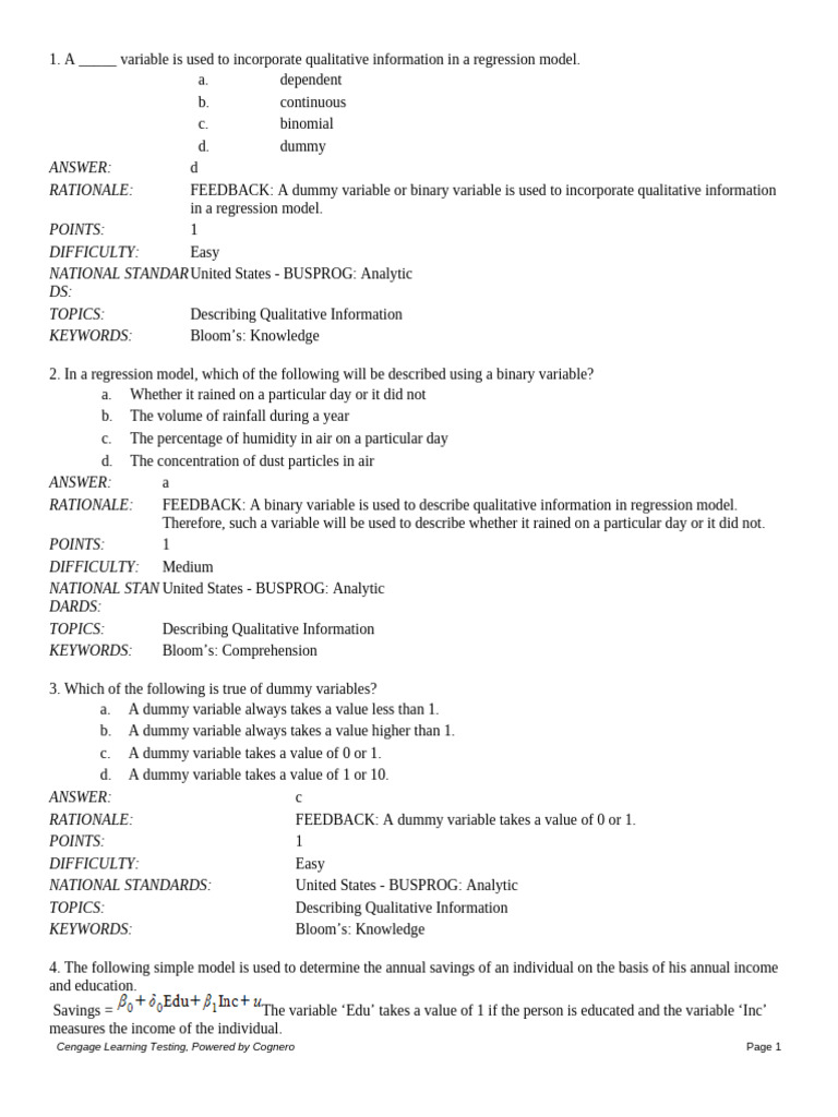 Understanding Dummy Variables in Regression | PDF | Dependent And Independent Variables ...