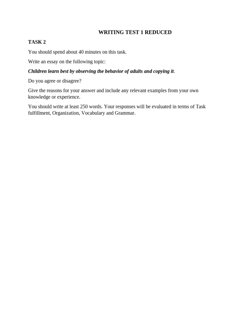 Writing Test 1 Reduced (1) | PDF