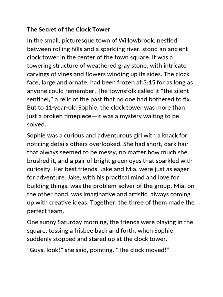 Mystery of the Willowbrook Clock Tower | PDF