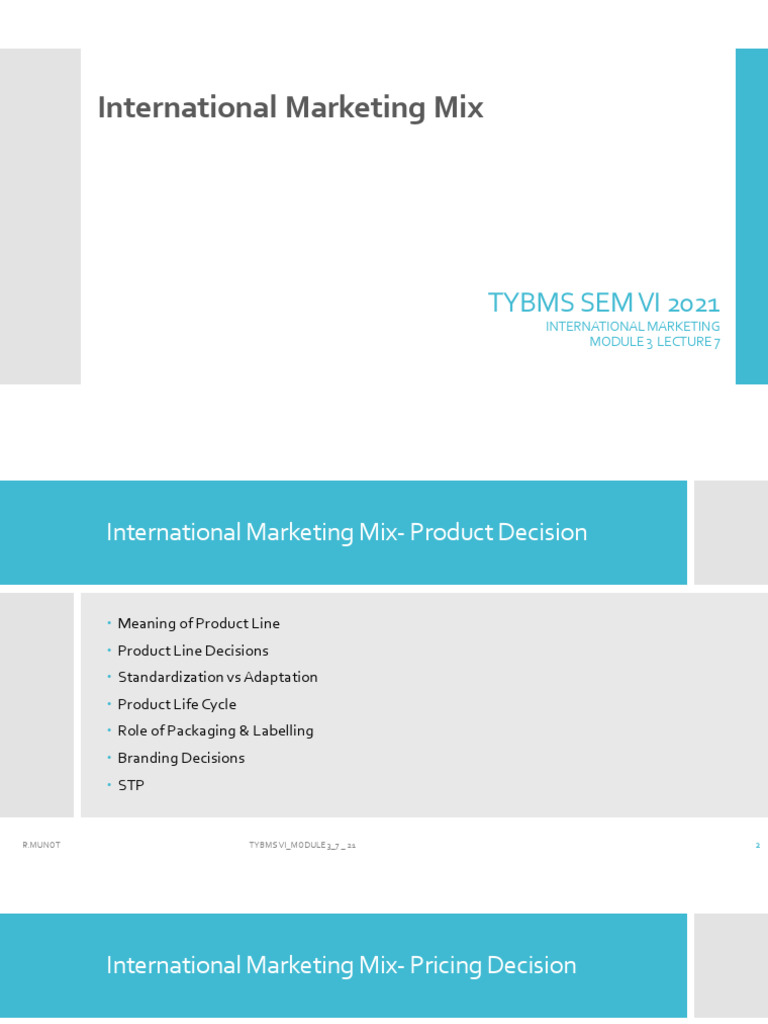 TYBMS SEM VI 2021 - Mod 1 - 7 - Marketing Mix | PDF