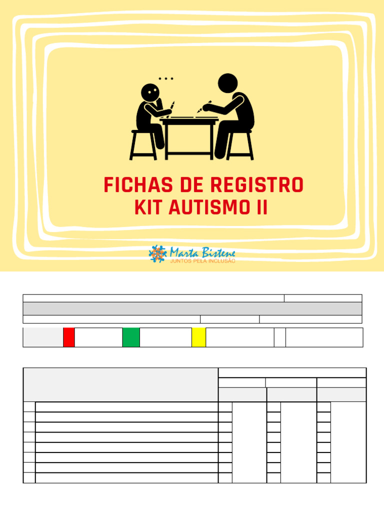 Fichas de Registro: Kit Autismo Ii | PDF