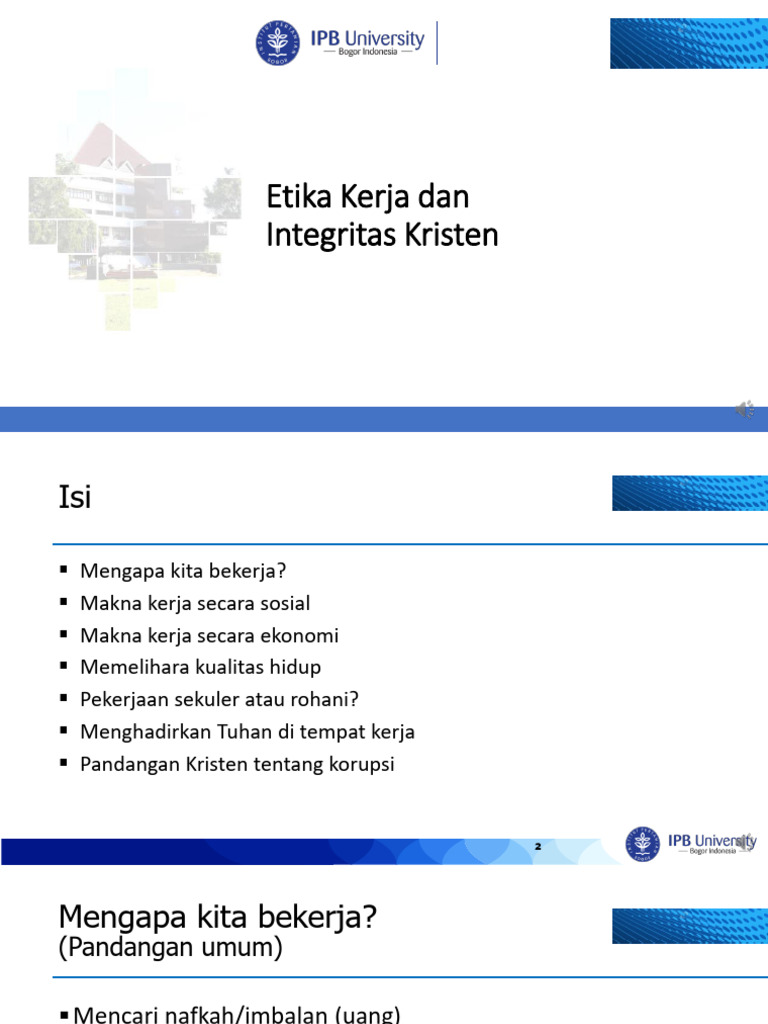 #14 Etika Kerja dan Integritas Kristen | PDF