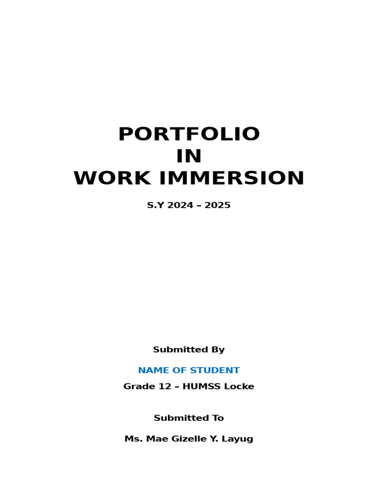 Humss Portfolio Template 2 | PDF | Résumé | Social Psychology