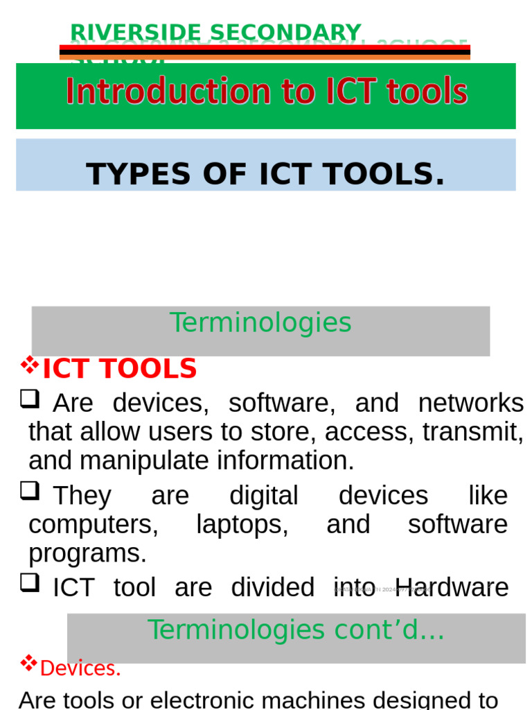 Form 1-Introduction To Ict Tools | PDF | Information And Communications Technology | Computer ...