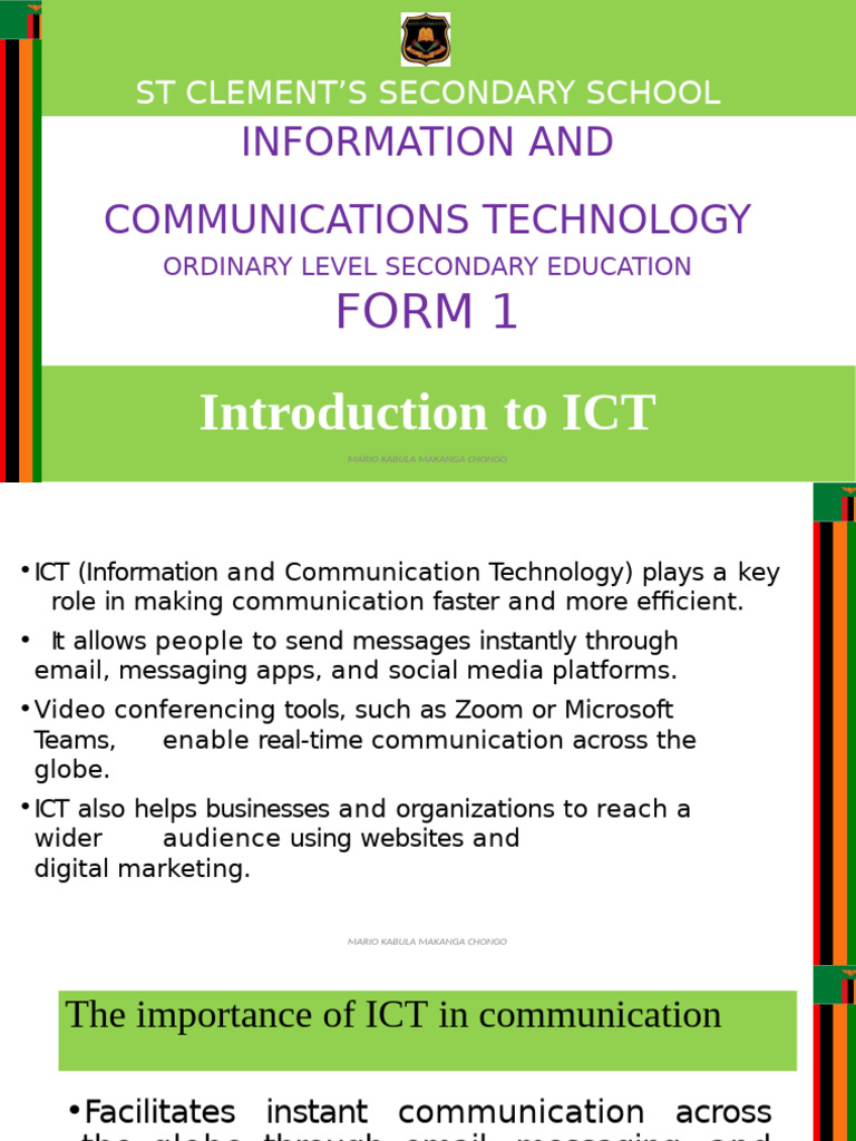 Form 1-Introduction To Ict | PDF | Educational Technology | Information ...