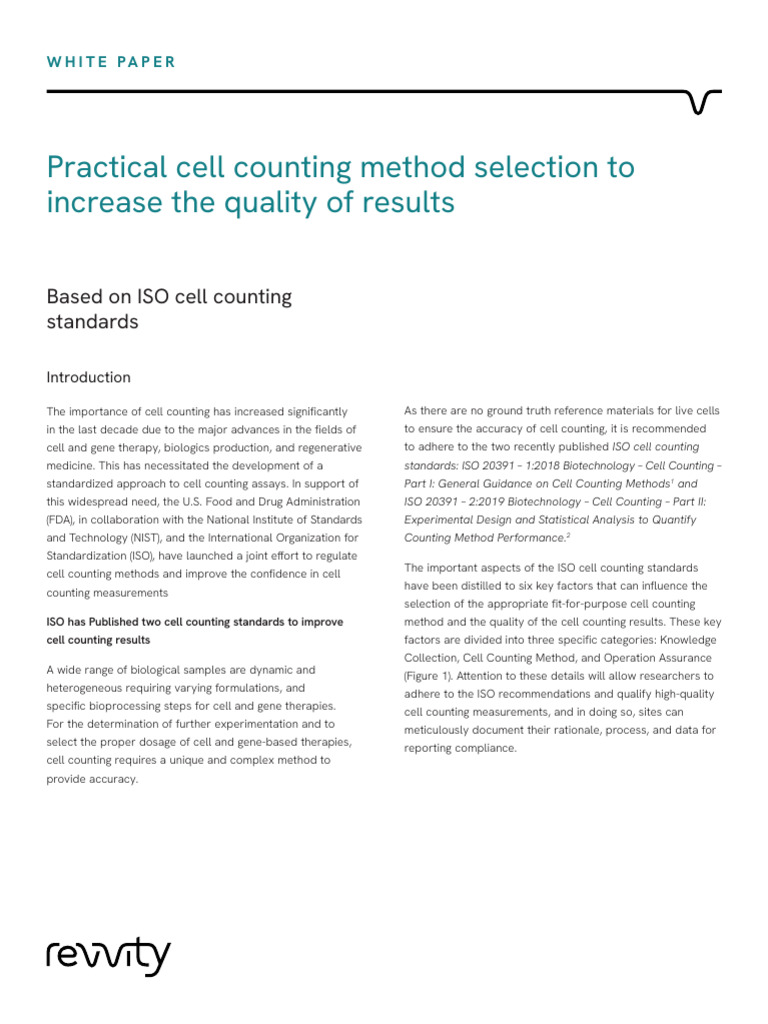 WHT Cell Counting Method Selection | PDF | Assay | Staining