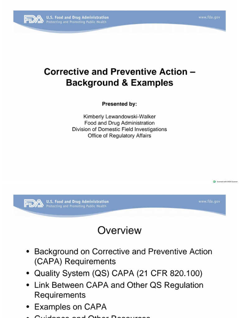 Corrective Action and Preventive Actions Presentation | PDF