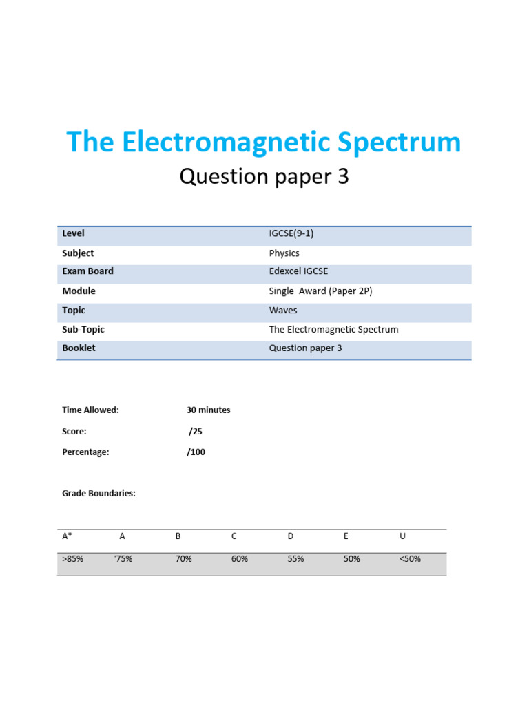 10.3__-_the_electromagnetic_spectrum__2p__-_edexcel_igcse_physics_qp | PDF | Waves | Physical ...