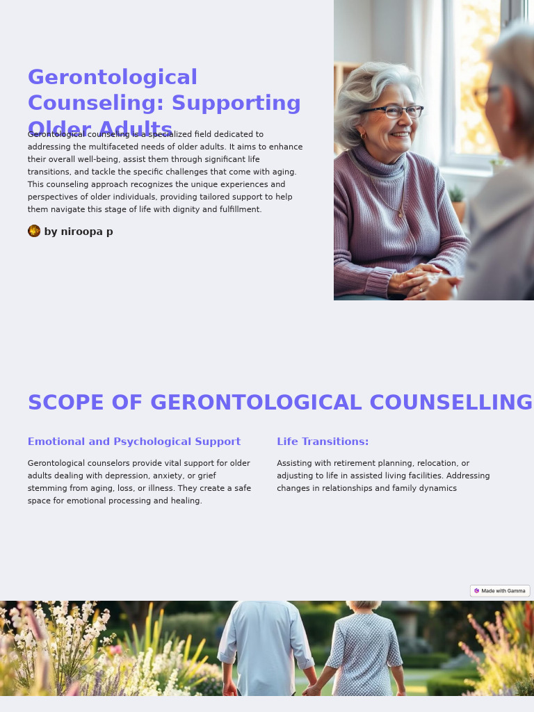 Gerontological Counseling for Aging Well | PDF | Mental Health ...