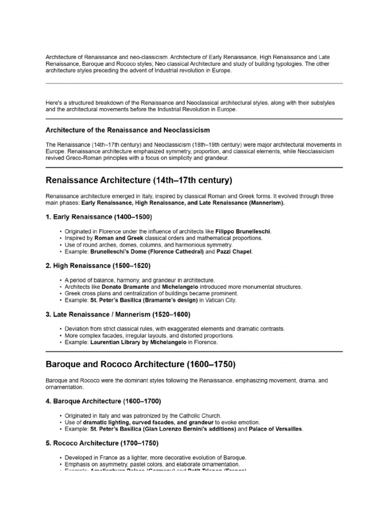 History of Architecture Notes | PDF