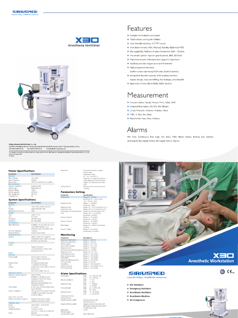 Anesthesia Machine X30 | PDF