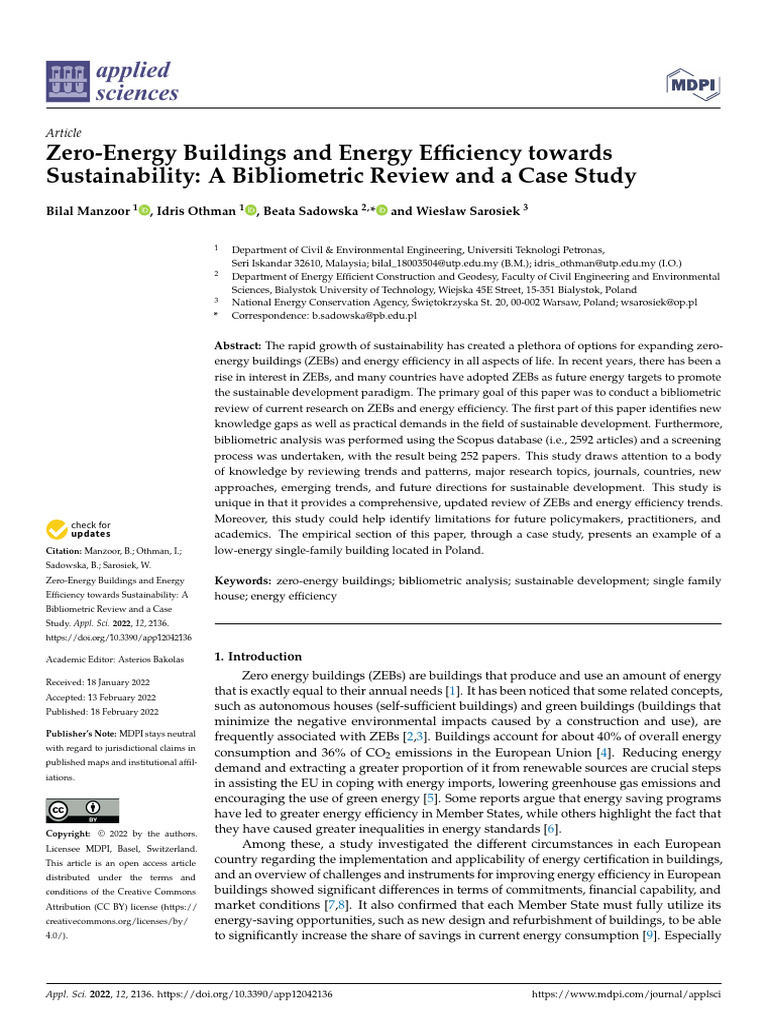 Zero-Energy Building and Energy Efficience | PDF | Energy Conservation ...