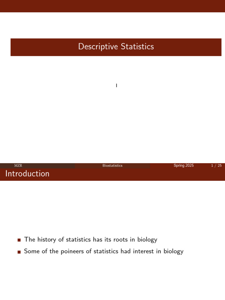 Lec-1_BTE317_Descriptive Statistics | PDF | Statistics | Mean